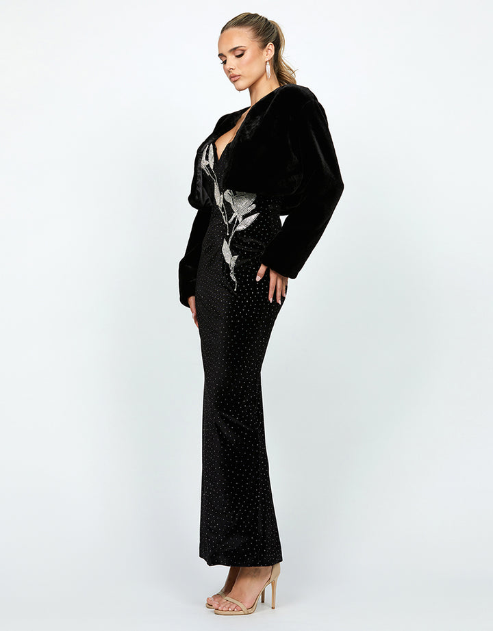 MOLLIE CROPPED FUR JACKET BL74L14 - Black – Bariano